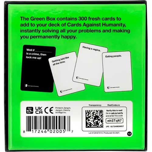 Cards Against Humanity: Green Box (Expansion) - Super Nova Store - One ...