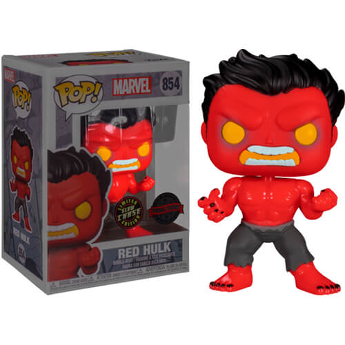 Funko POP! Red Hulk (Special Edition) #854 Bobble-Head Glows in the ...
